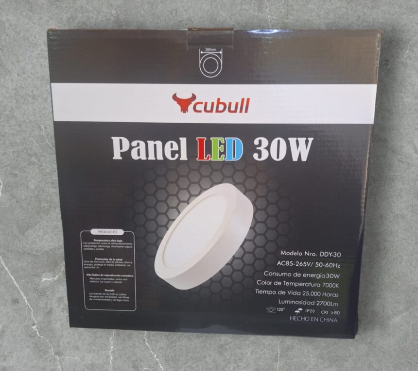 PANEL LED CIRCULAR 30W LUZ BLANCA SOBREPONER DDY-30 285MM CUBULL ...