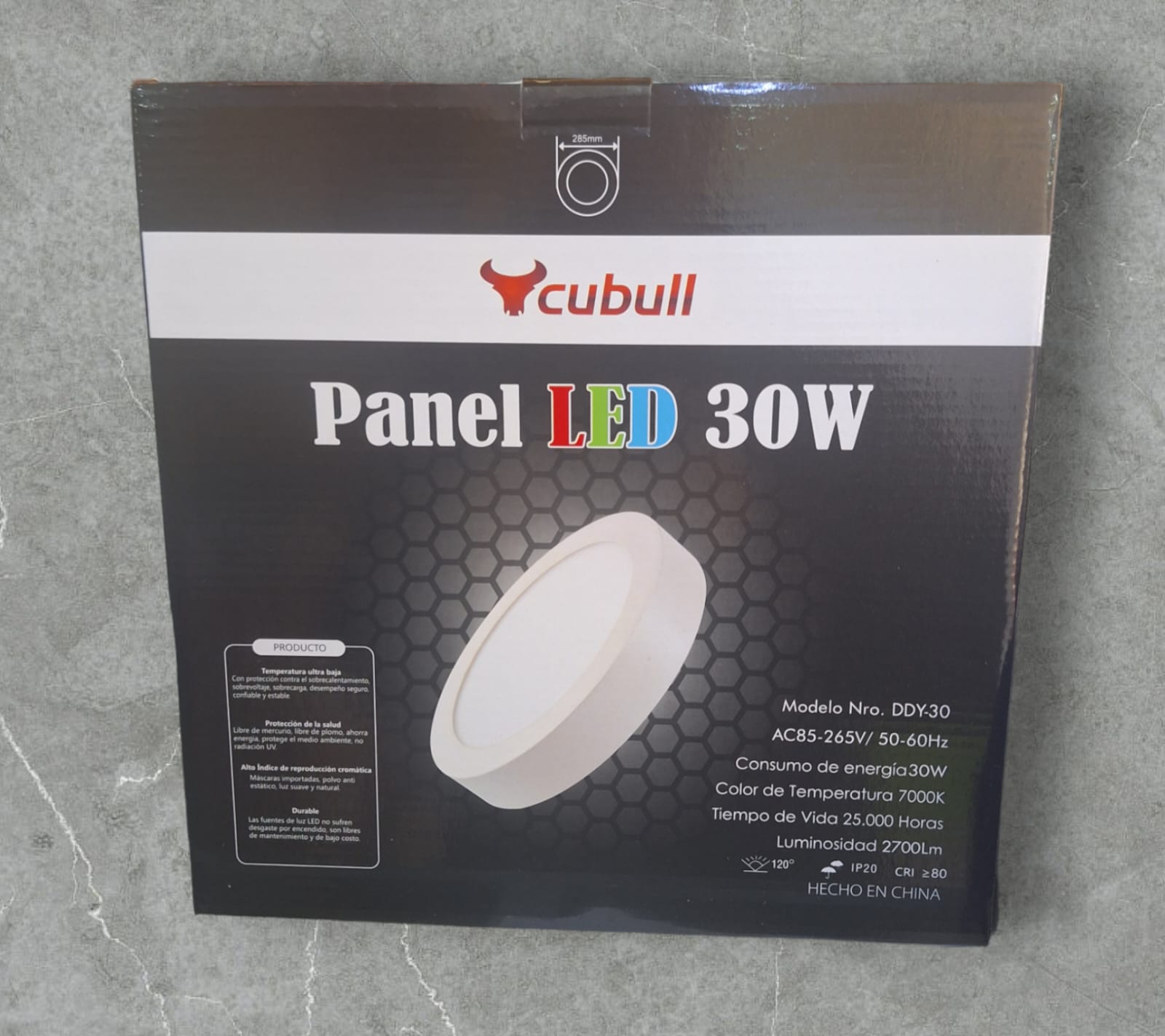 PANEL LED CIRCULAR 30W LUZ BLANCA SOBREPONER DDY-30 285MM CUBULL – Ferretería DINOVA